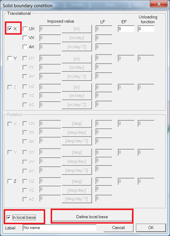 How to define Solid Boundary Conditions in Local Base (defined by ...